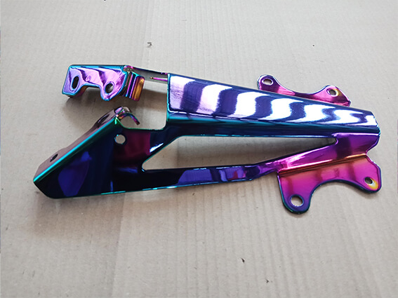 Beautiful color of rainbow coated on motorcycle accessories. - PVD ...